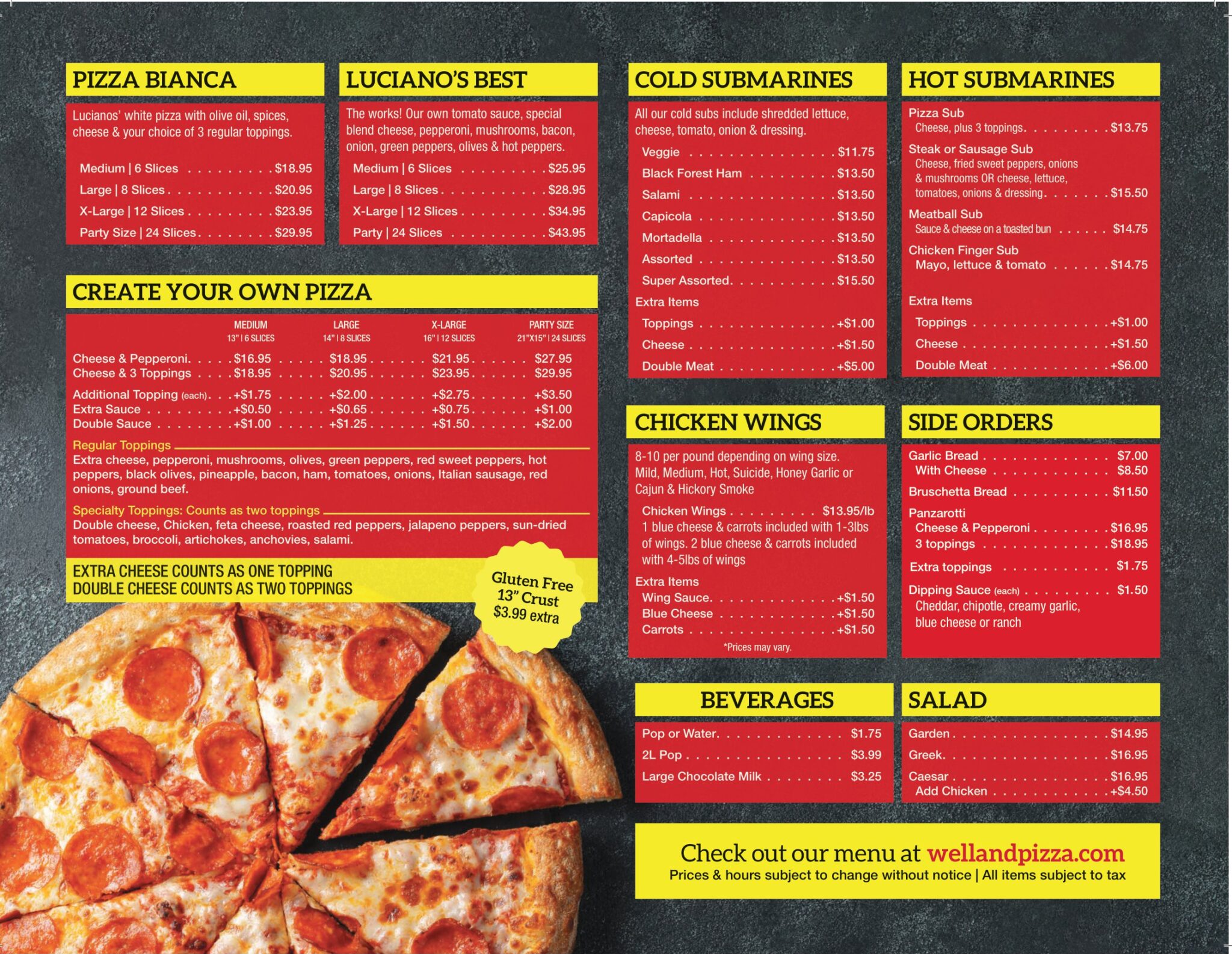 Luciano's Pizzeria - Luciano's Pizzeria (905)714-4040 Welland Wings ...